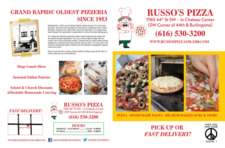 Menu | Russo's Pizza Russo's Pizza